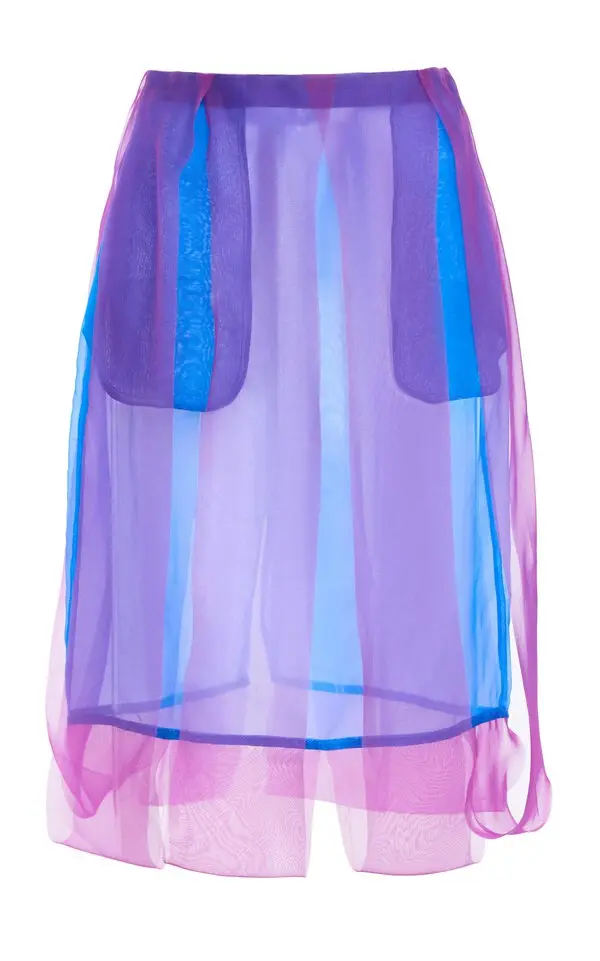 ZANKOV Amelie Silk Organza Midi Skirt