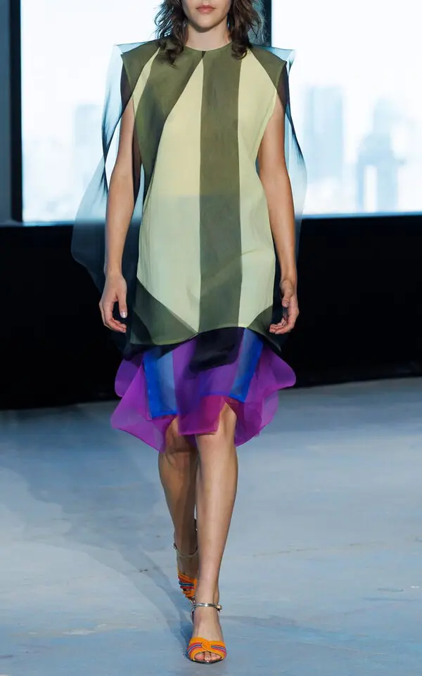 ZANKOV Amelie Silk Organza Midi Skirt