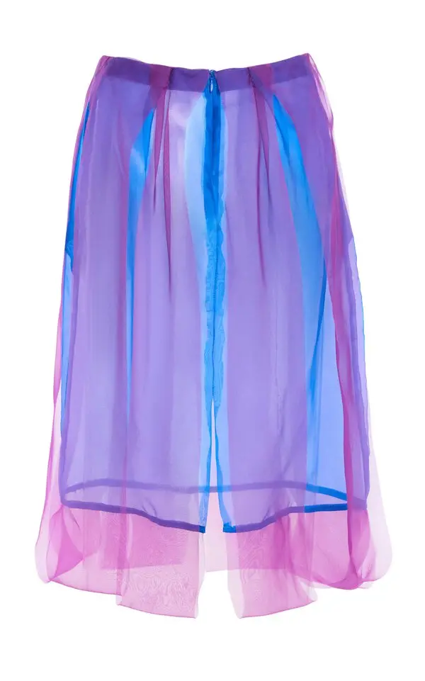 ZANKOV Amelie Silk Organza Midi Skirt