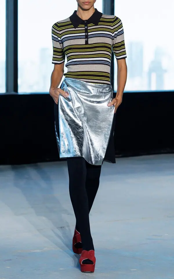 ZANKOV Johanna Leather-wool Mini Skirt
