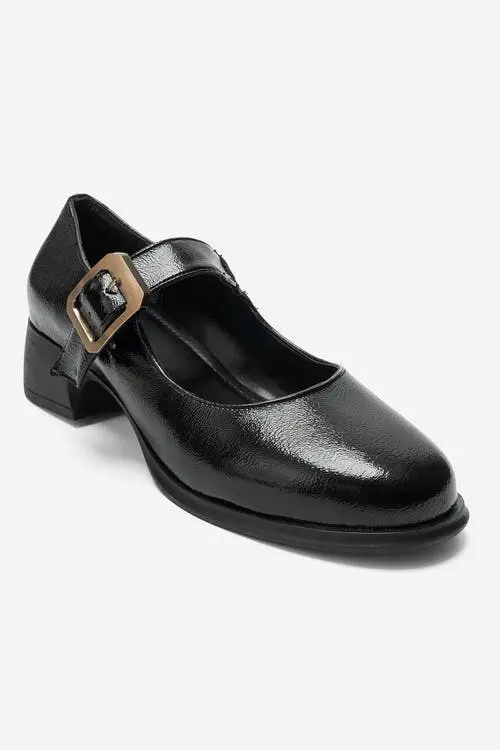 PROLOGUE SHOES Slade Block Heel Mary Jane Shoe - Black