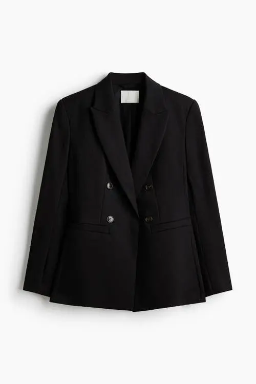H&M Double-breasted Casual Blazer - Black
