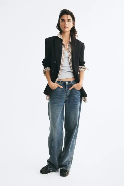 H&M Double-breasted Casual Blazer - Black