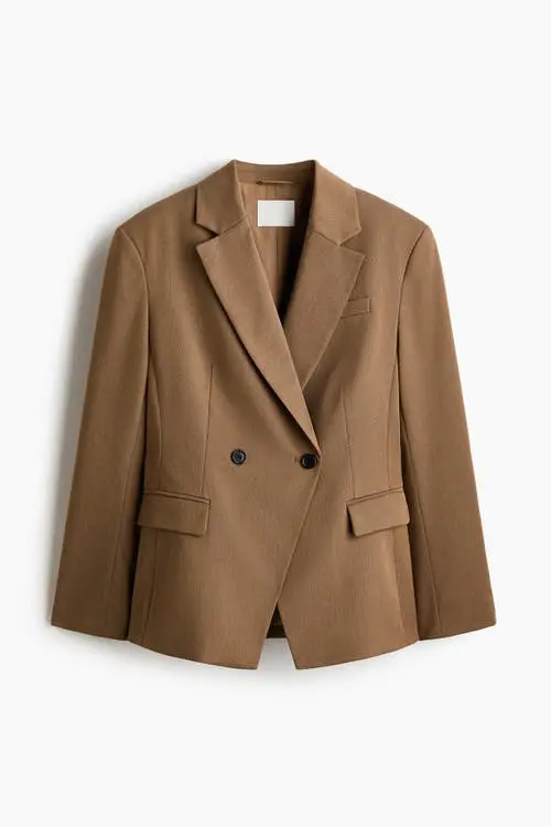 H&M Defined-waist Double-breasted Blazer
