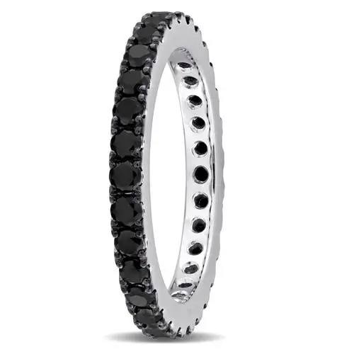 JULIANNA B. 1-1/4 Ctw Black Eternity Ring 14k