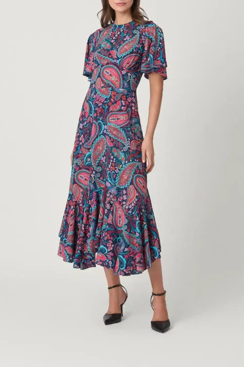 Shoshanna Jubilant Paisley Mallie Dress - Black Multi