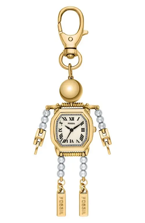 Fossil Harlow Robot Bag Charm Watch - Gold