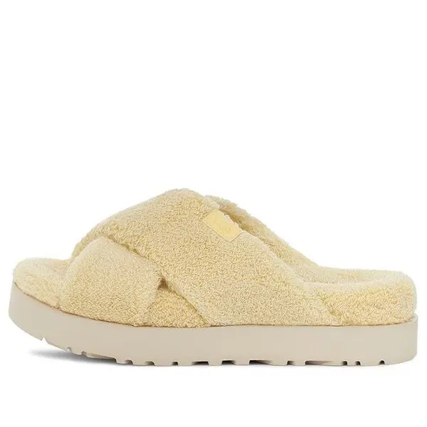 UGG Fluff Sugar Terry Cross Slide - Yellow