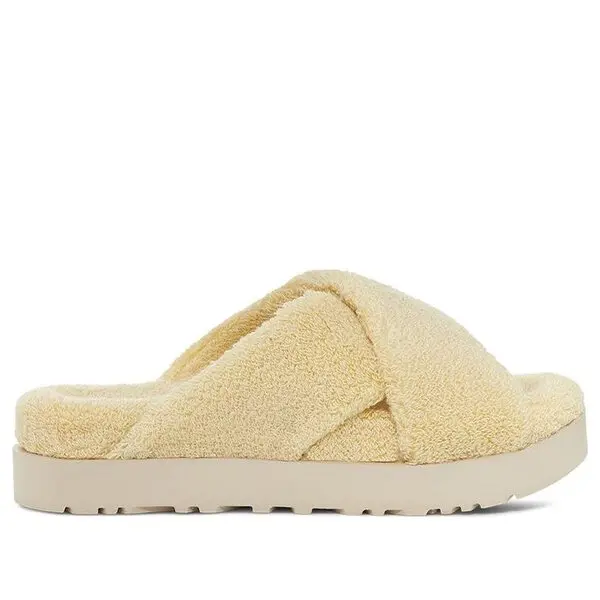 UGG Fluff Sugar Terry Cross Slide - Yellow