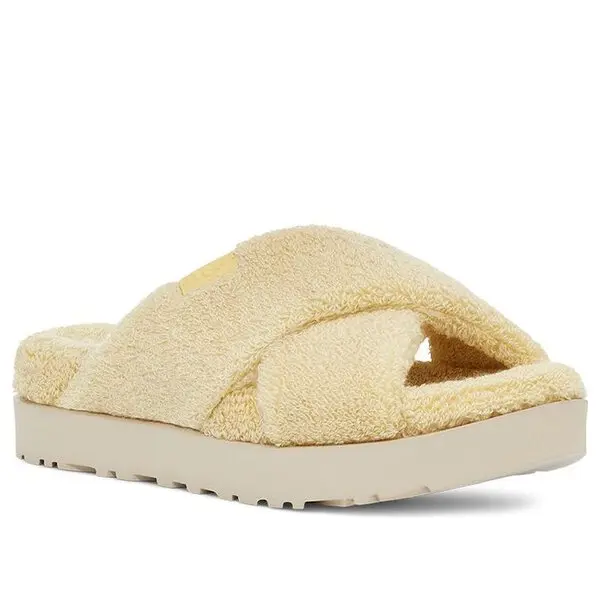 UGG Fluff Sugar Terry Cross Slide - Yellow