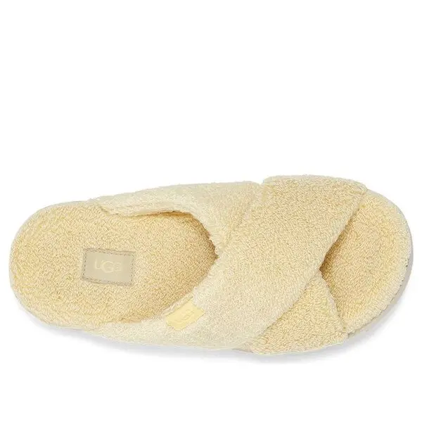 UGG Fluff Sugar Terry Cross Slide - Yellow
