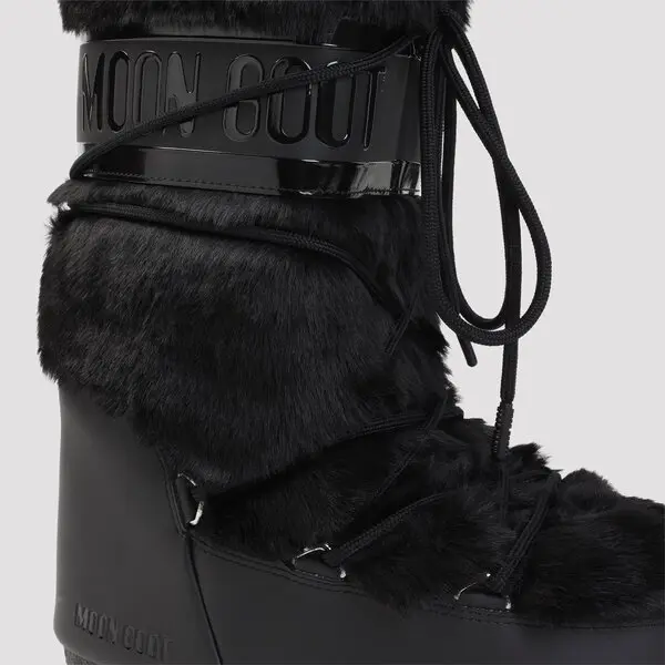 Moon Boot Icon Faux Fur Boot - Black
