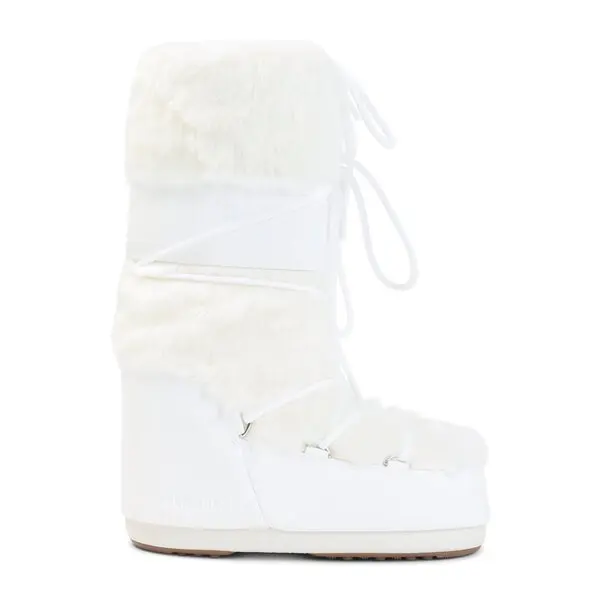 Moon Boot Icon Faux Fur Boot - White