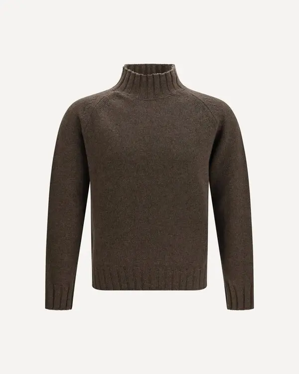 ARAGONA CASHMERE High Neck Sweater - Brown