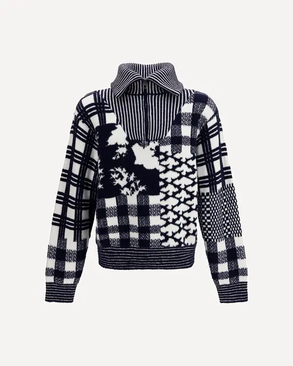 Loewe Wool Zip Weater - Blue