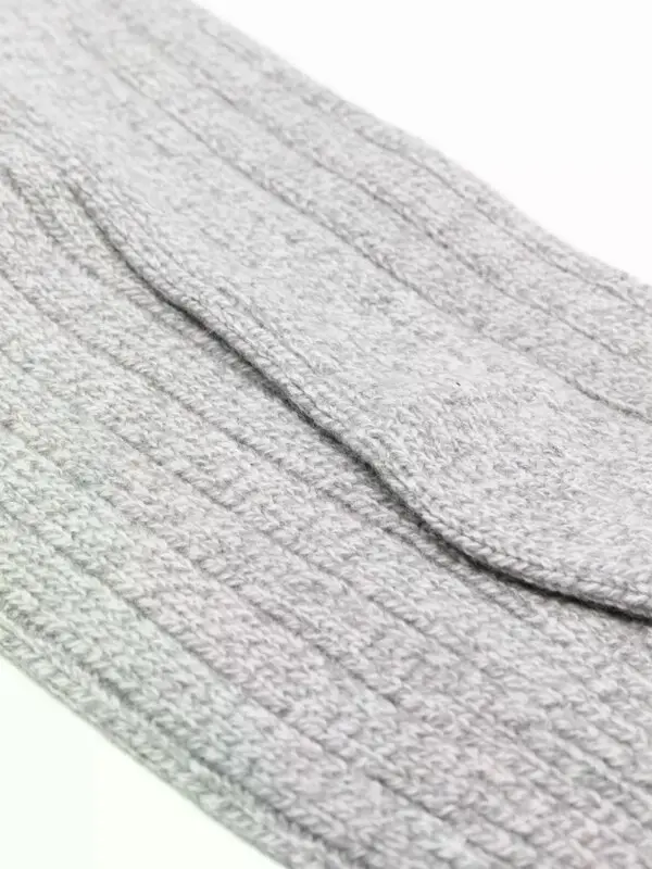 Eleventy Ribbed-knit Melange Socks