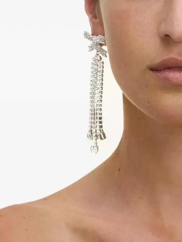 SELF-PORTRAIT Crystal Bow-motif Earrings