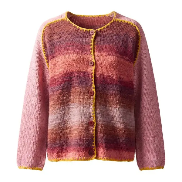 ANA CHIC Sunset Ombre Handmade Knitted Cardigan
