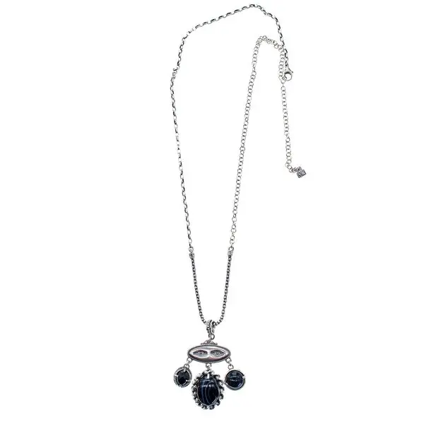 GEM KINGDOM Dark Chandelier Necklace - Black