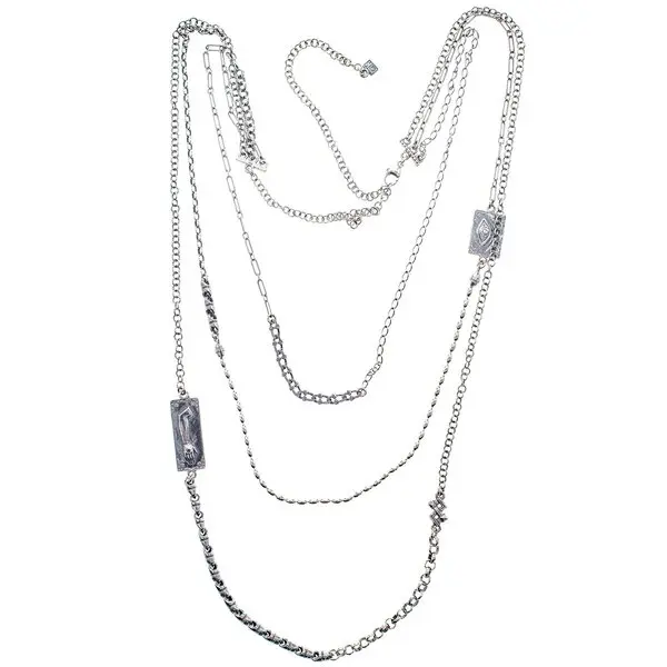 GEM KINGDOM Ex Voto Layered Multi Chain Necklace