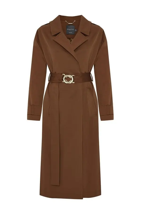 EXQUISE Aisha Belted Trenchcoat – Camel