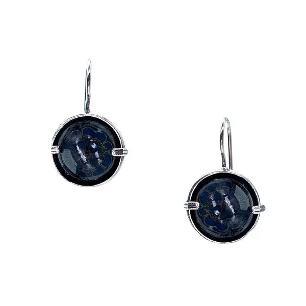 GEM KINGDOM Blue / Silver Dark Rose Earrings - Blue/silver