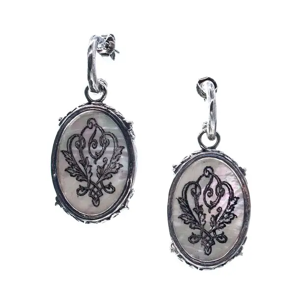 GEM KINGDOM White / Silver White Mother Of Pearl Drop Earrings - White/silver