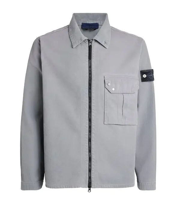 Stone Island Zip-up Overshirt - Grey
