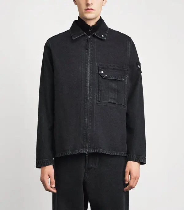 Stone Island Denim Zip-up Overshirt