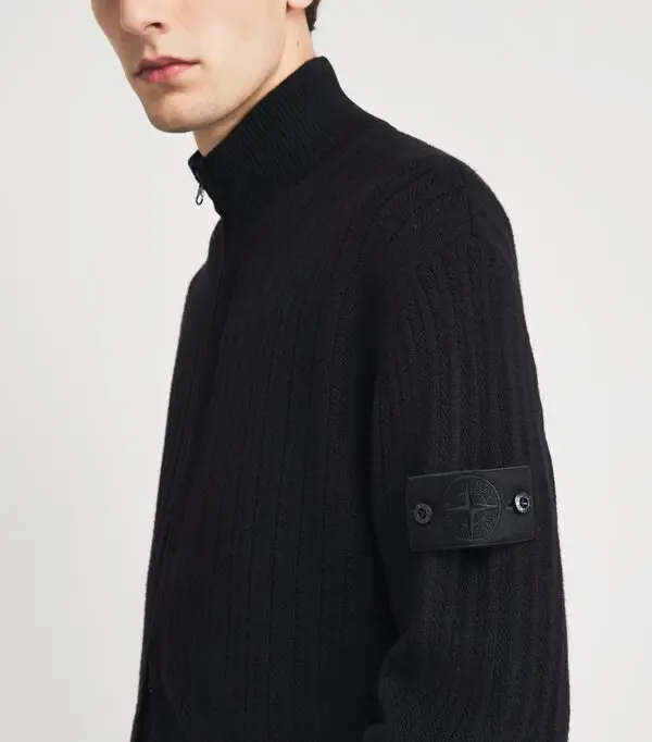 Stone Island Wool-cashmere Zip-up Cardigan