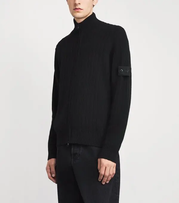 Stone Island Wool-cashmere Zip-up Cardigan