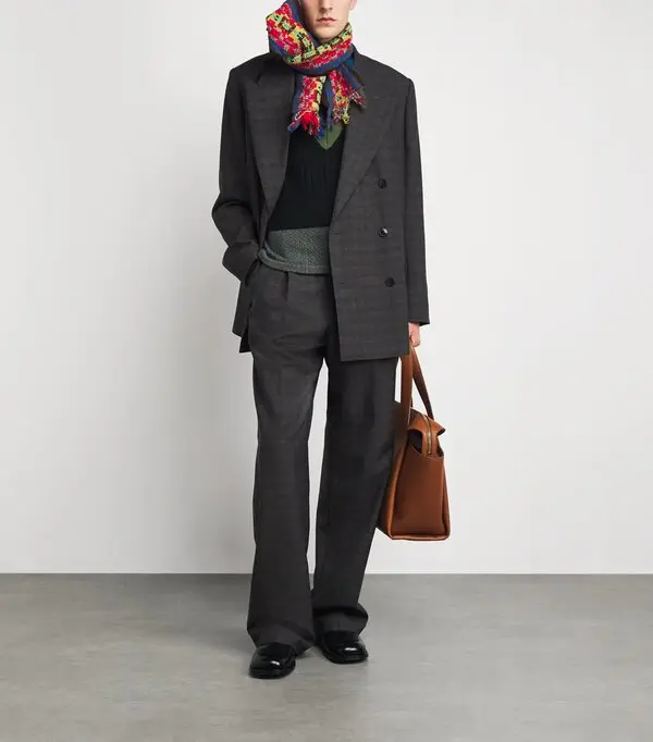 Dries Van Noten Wool Straight Trousers