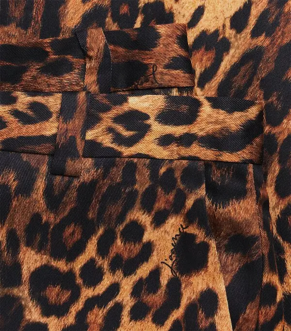 L'Agence Leopard Print Livvy Wide-leg Trousers