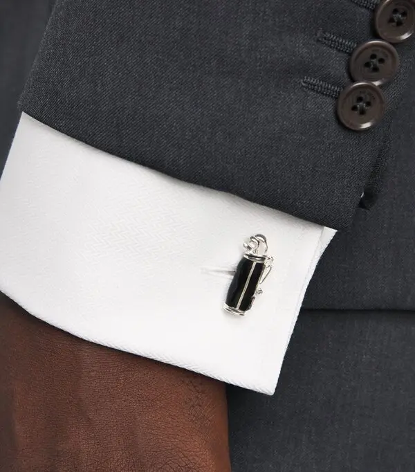 DEAKIN & FRANCIS Sterling And Enamel Golf Cufflinks