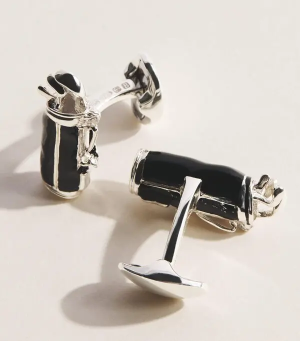 DEAKIN & FRANCIS Sterling And Enamel Golf Cufflinks