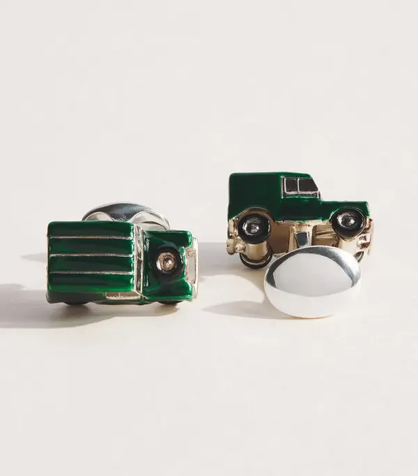 DEAKIN & FRANCIS Sterling And Enamel Car Cufflinks