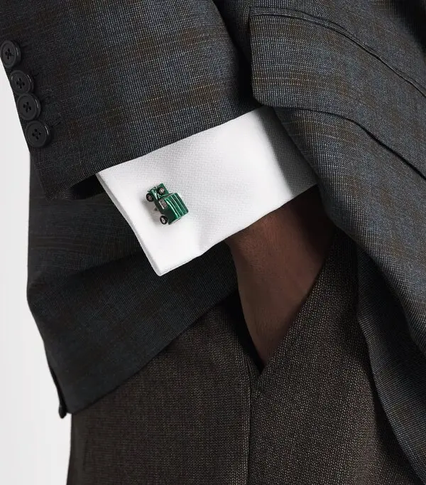 DEAKIN & FRANCIS Sterling And Enamel Car Cufflinks