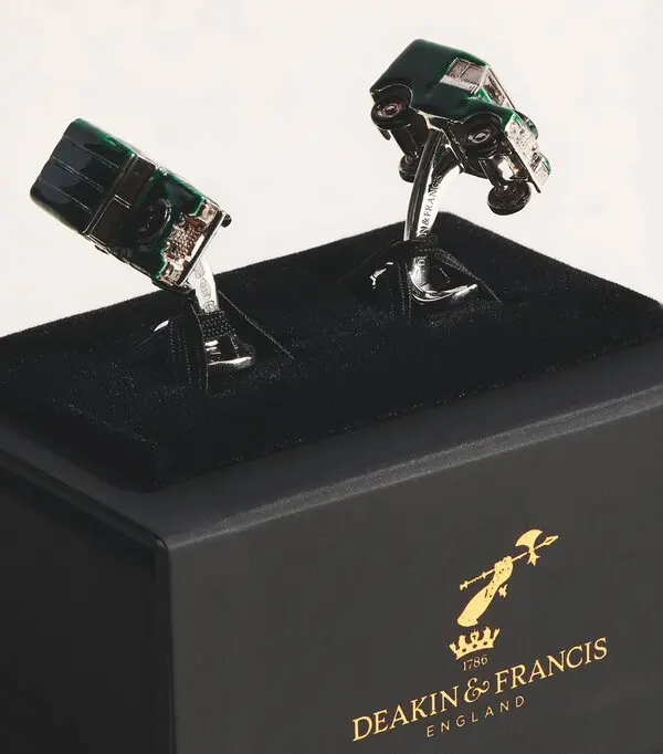 DEAKIN & FRANCIS Sterling And Enamel Car Cufflinks
