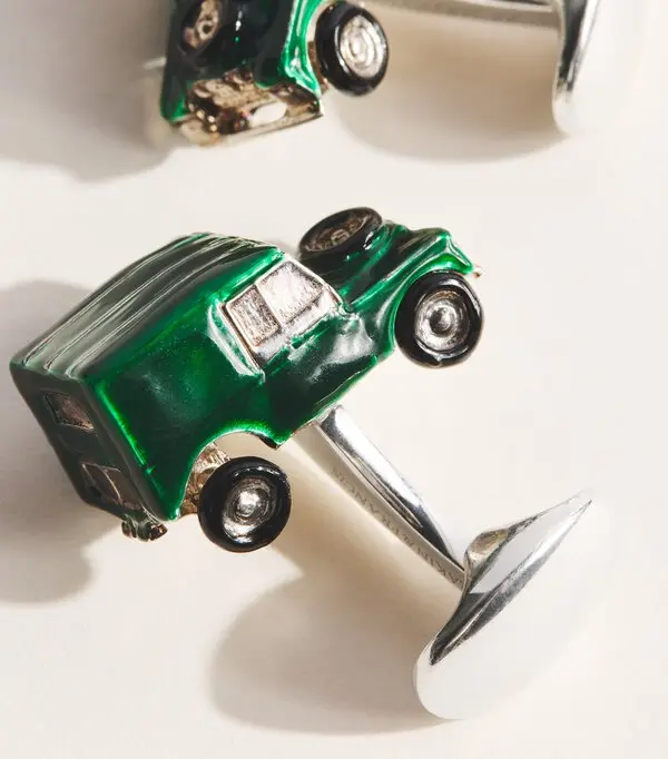 DEAKIN & FRANCIS Sterling And Enamel Car Cufflinks