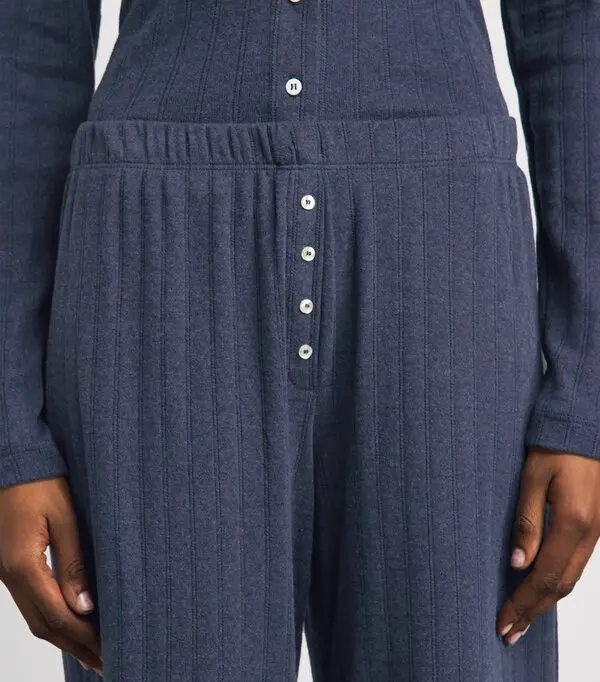 LESET Cotton Pointelle Lounge Trousers