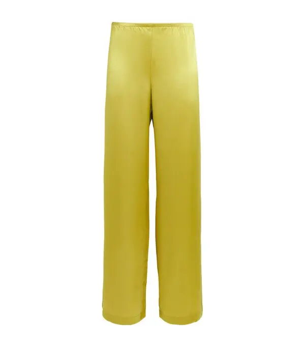 LESET Satin Barb Wide-leg Trousers