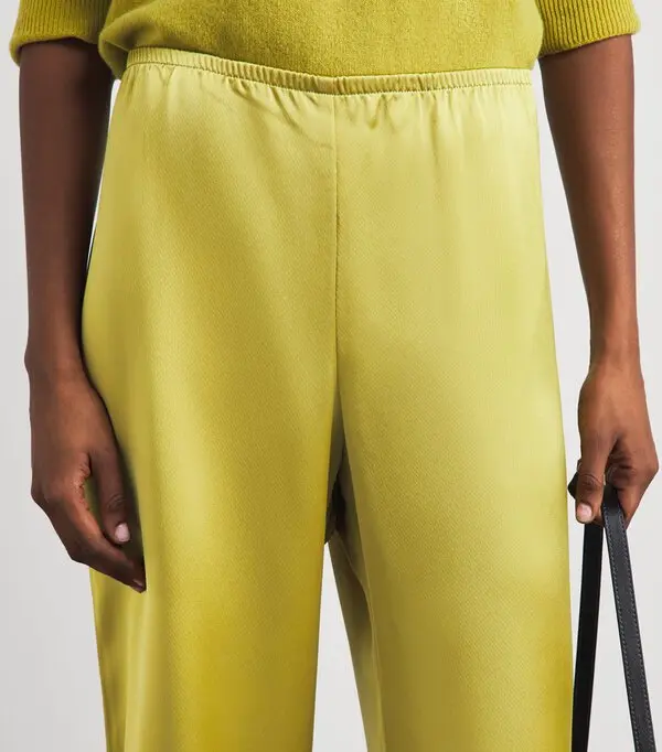 LESET Satin Barb Wide-leg Trousers