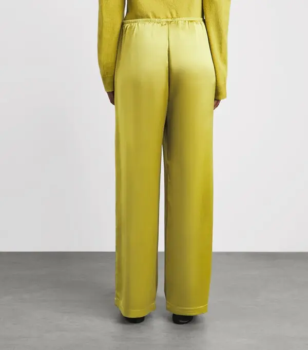LESET Satin Barb Wide-leg Trousers