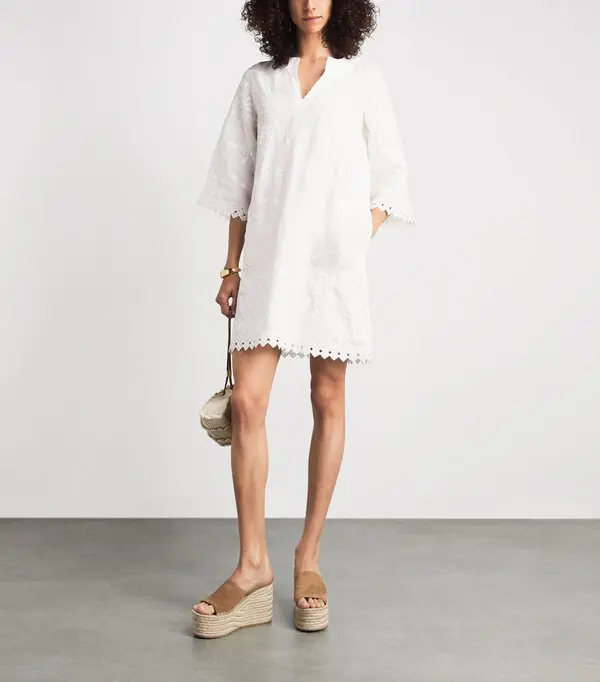 ERES Linen Aigue-marine Embroidered Kaftan
