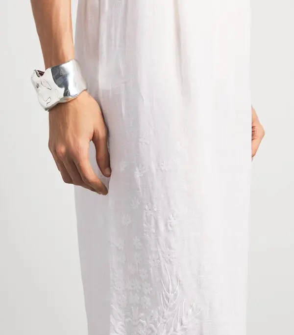 ERES Linen Albatre Embroidered Trousers - Ivory