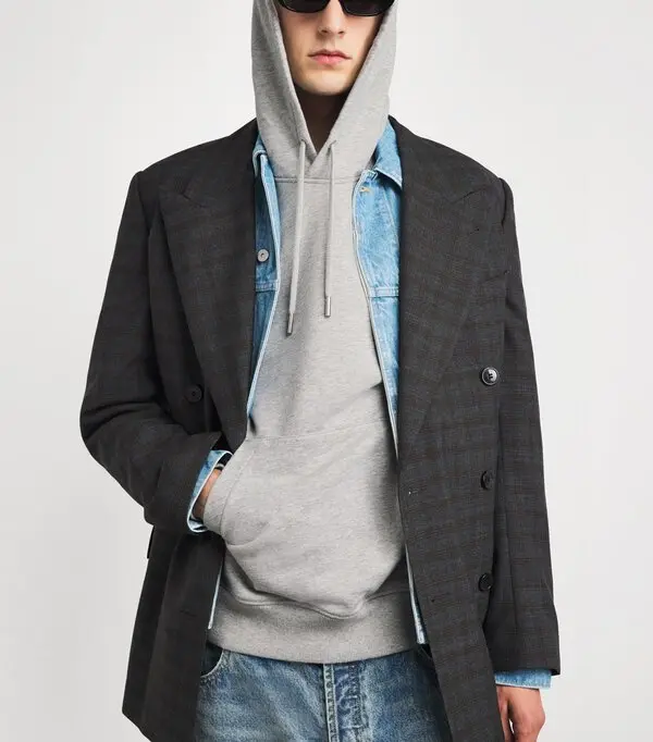 AMI Paris Cotton Embroidered De Coeur Hoodie