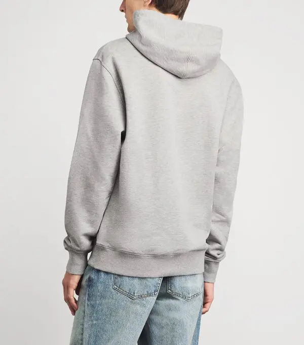 AMI Paris Cotton Embroidered De Coeur Hoodie