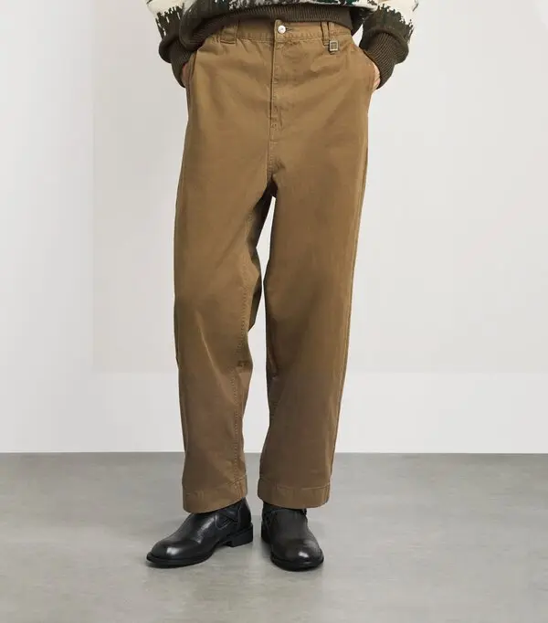 WOOYOUNGMI Cotton Canvas Wide-leg Trousers