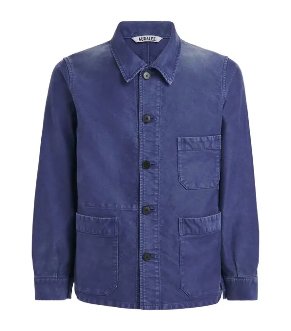 Auralee Garment-dyed Organic Cotton Overshirt