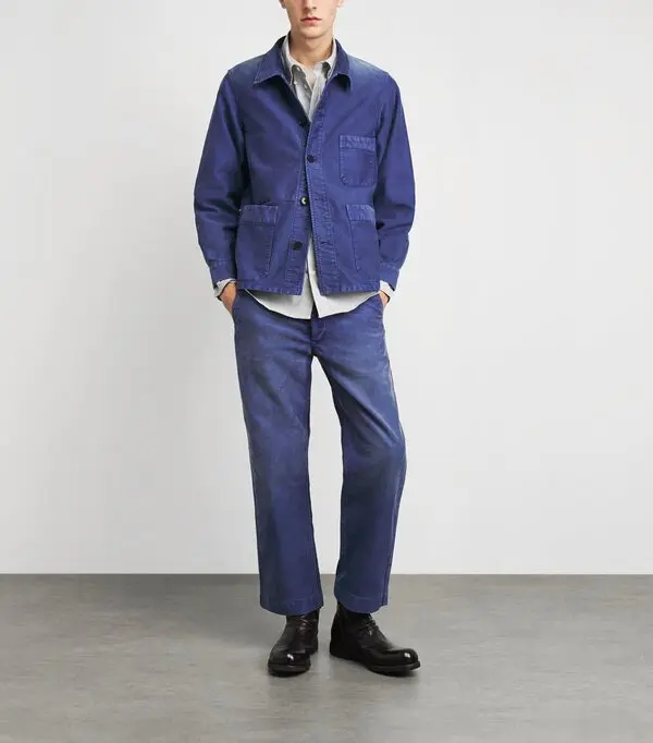 Auralee Garment-dyed Organic Cotton Overshirt